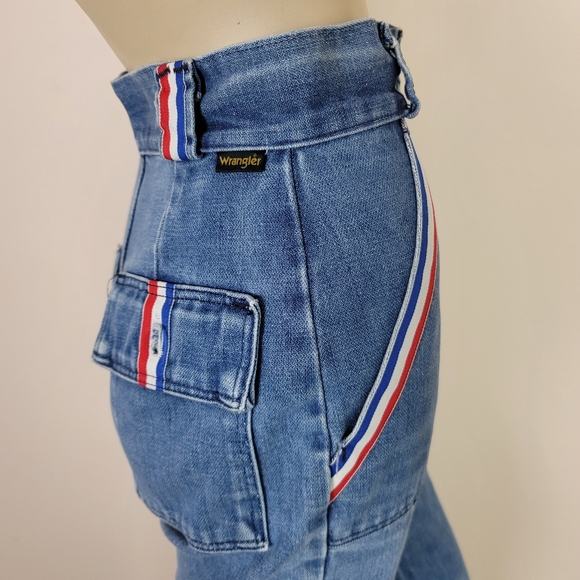 Wrangler | Jeans | Vintage 97s Wrangler Jeans Wide Legflare Red White And Blue Striped Trim ...